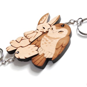 Desert Friends Owl and Fennec Fox Couple Keychains - Bff Relationship ...