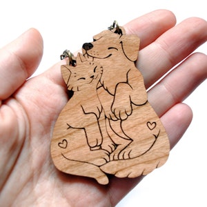Dog and Cat Couple Keychains - Friendship or Relationship Matching ...