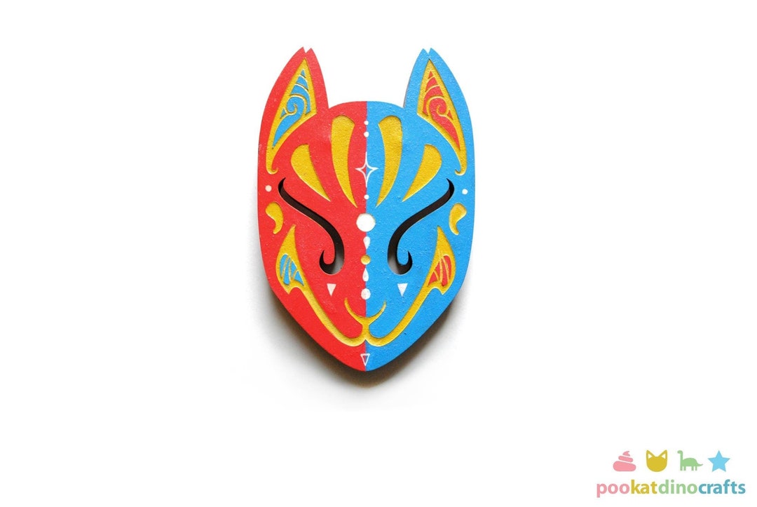 Court Jester Painted Kitsune Mask Wall Decor Mini Plaque - Etsy