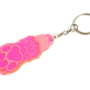 Mini Glow Paw Keychain / UV Glowing Furry Fandom Paws - Etsy