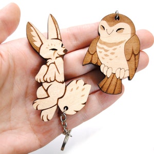 Desert Friends Owl and Fennec Fox Couple Keychains - Bff Relationship ...
