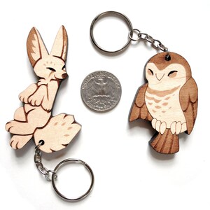 Desert Friends Owl and Fennec Fox Couple Keychains - Bff Relationship ...