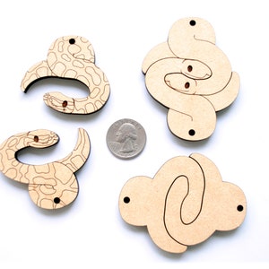 DIY Paint Your Own Interlocking Ball Python Snake Keychain Blank Wood Cutout - Etsy