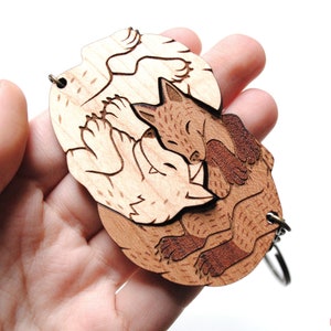Interlocking Fox and Wolf Couple Keychains - Friendship or Relationship ...
