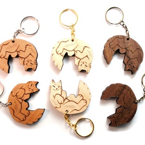 Interlocking Cat Couple Keychains - Friendship or Relationship Gift Set ...