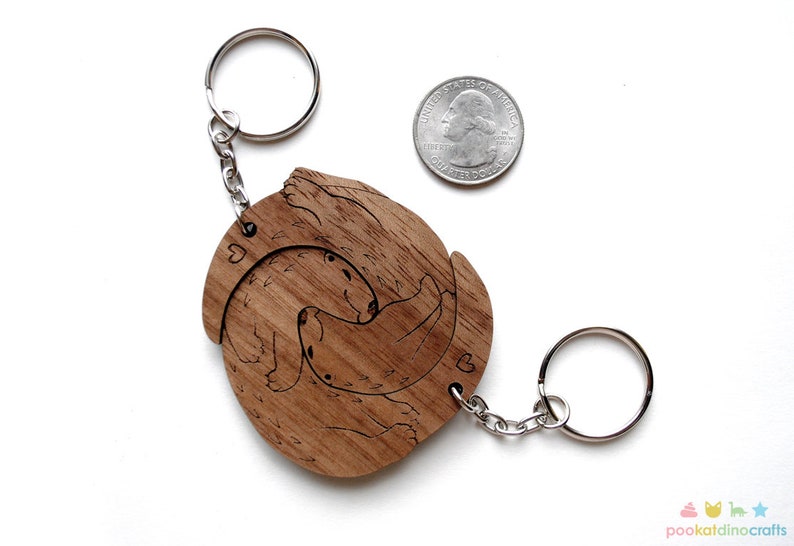 Interlocking River Otter Keychains Cute Friendship or - Etsy