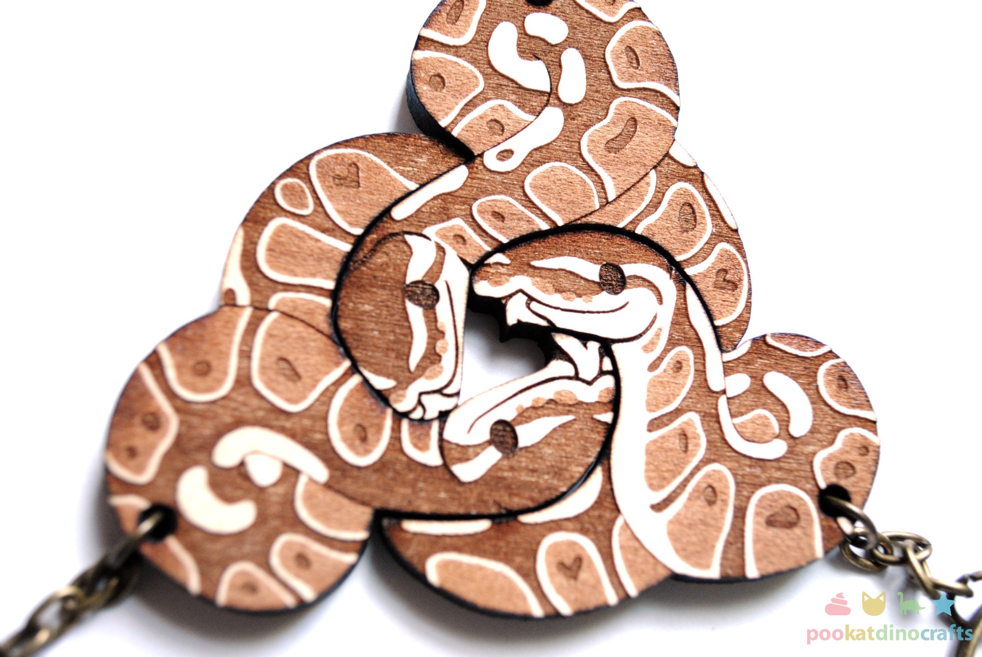 Interlocking Ball Python Trio Keychains Family Friendship | Etsy