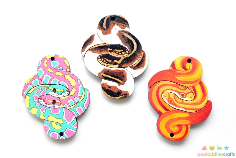 DIY Paint Your Own Interlocking Ball Python Snake Keychain | Etsy