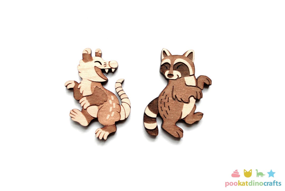 Possum and Raccoon Dancing Matching Pin / Magnet Set - Etsy