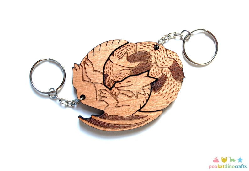 Interlocking Fox and Dragon Keychains Friendship or - Etsy