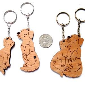 Dog and Cat Couple Keychains - Friendship or Relationship Matching ...