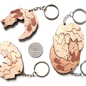 Interlocking Fox and Wolf Couple Keychains - Friendship or Relationship ...