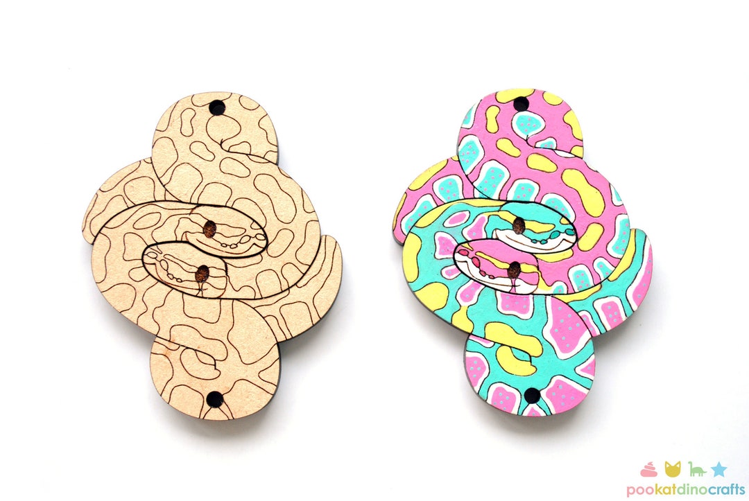DIY Paint Your Own Interlocking Ball Python Snake Keychain - Etsy