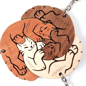 Interlocking Cat Trio Keychains - Family, Friendship, Poly Relationship ...