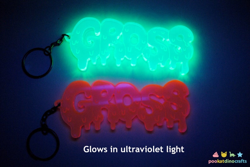 Gross Slime Word Typography Keychain - Etsy