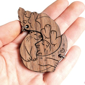 Interlocking Cat and Otter Couple Keychains - Friendship or ...