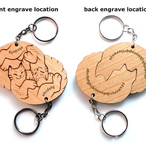 Interlocking Cat Couple Keychains - Friendship or Relationship Gift Set ...