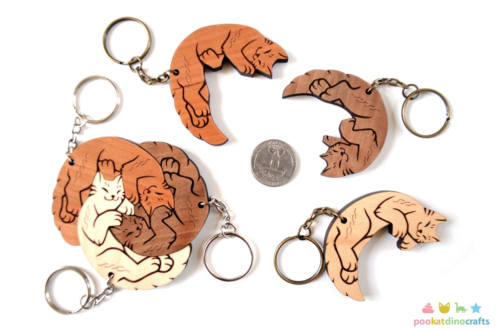 Interlocking Cat Trio Keychains Family, Friendship, Poly Relationship ...