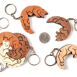 Interlocking Cat Trio Keychains - Family, Friendship, Poly Relationship ...
