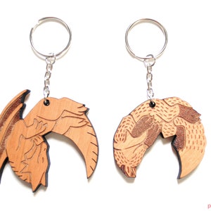 Interlocking Fox and Dragon Keychains - Friendship or Relationship ...