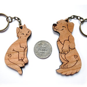 Dog and Cat Couple Keychains - Friendship or Relationship Matching ...