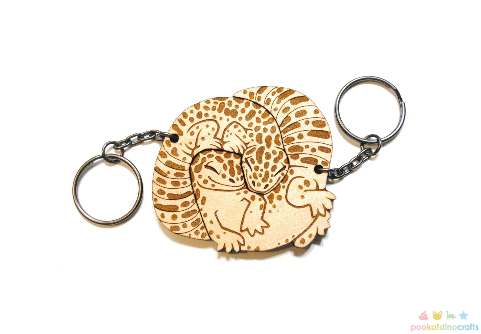 Interlocking Leopard Gecko Keychains Friendship or - Etsy