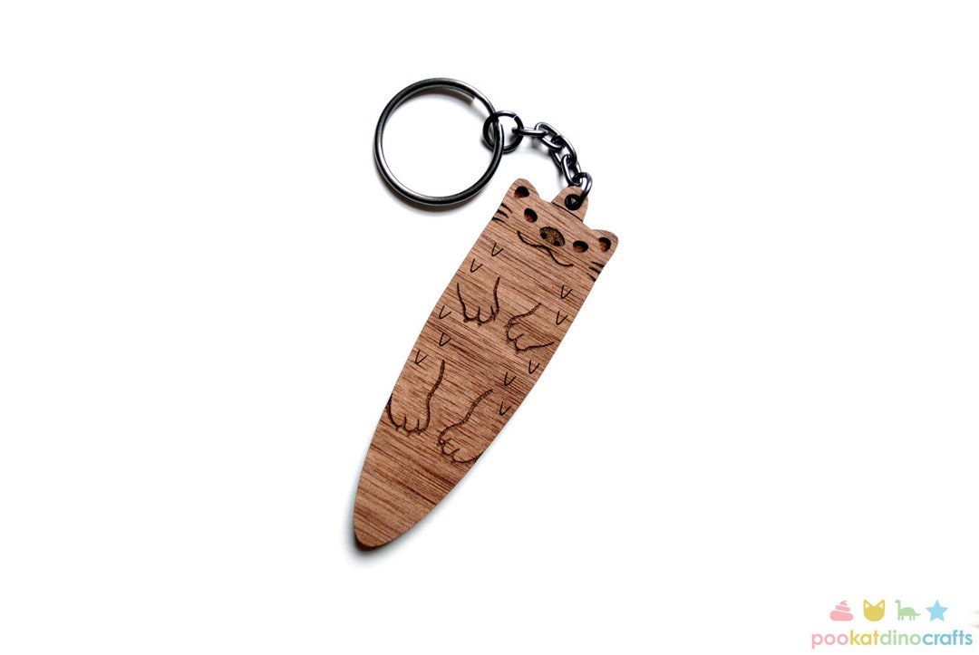 River Otter Wood Keychain - Etsy