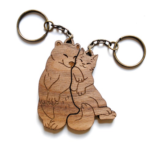 Bear Couple Keychains Friendship or Relationship Matching - Etsy