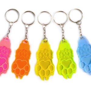 Mini Glow Paw Keychain / UV Glowing Furry Fandom Paws - Etsy