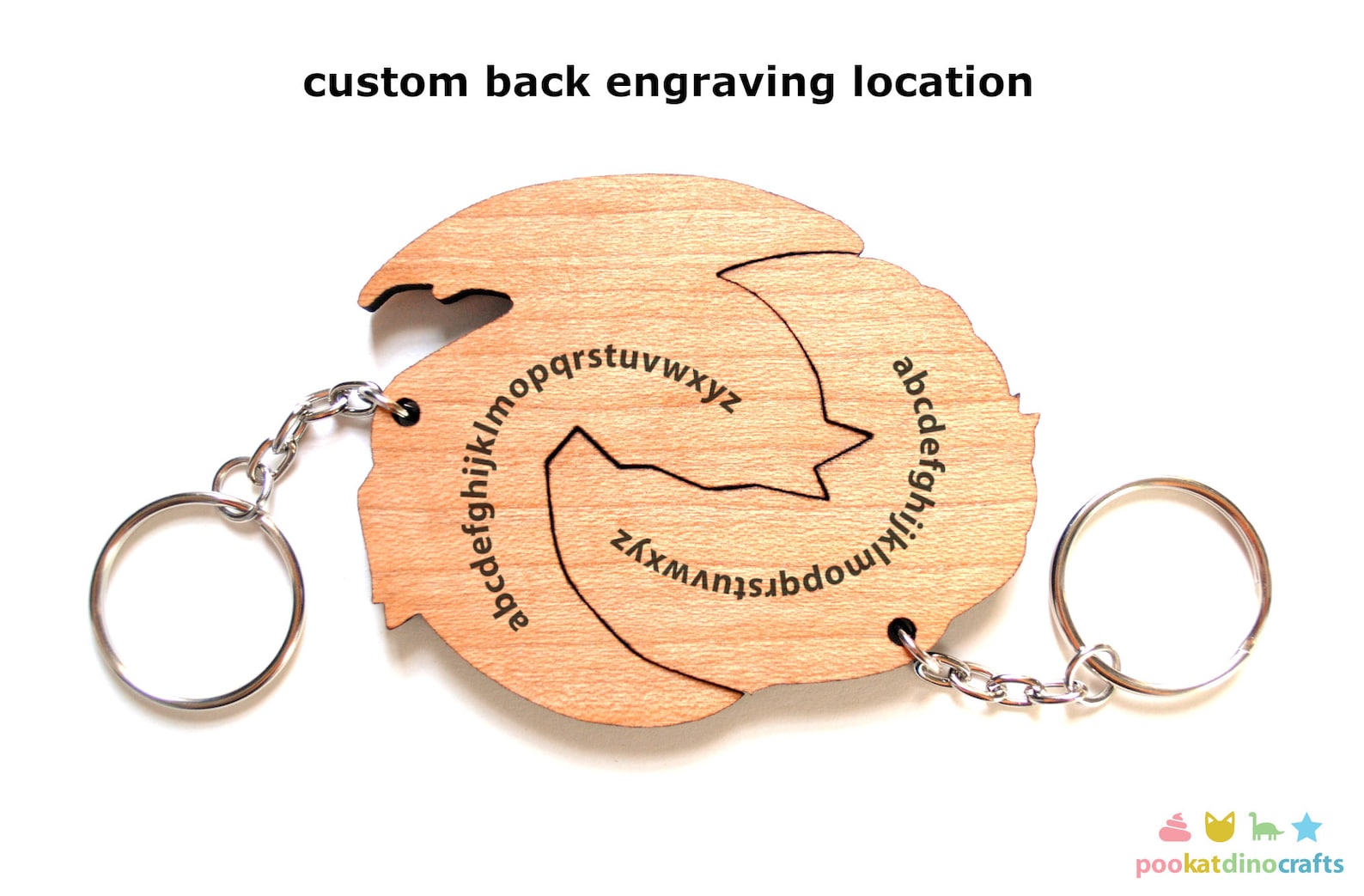 Interlocking Fox and Dragon Keychains Friendship or - Etsy