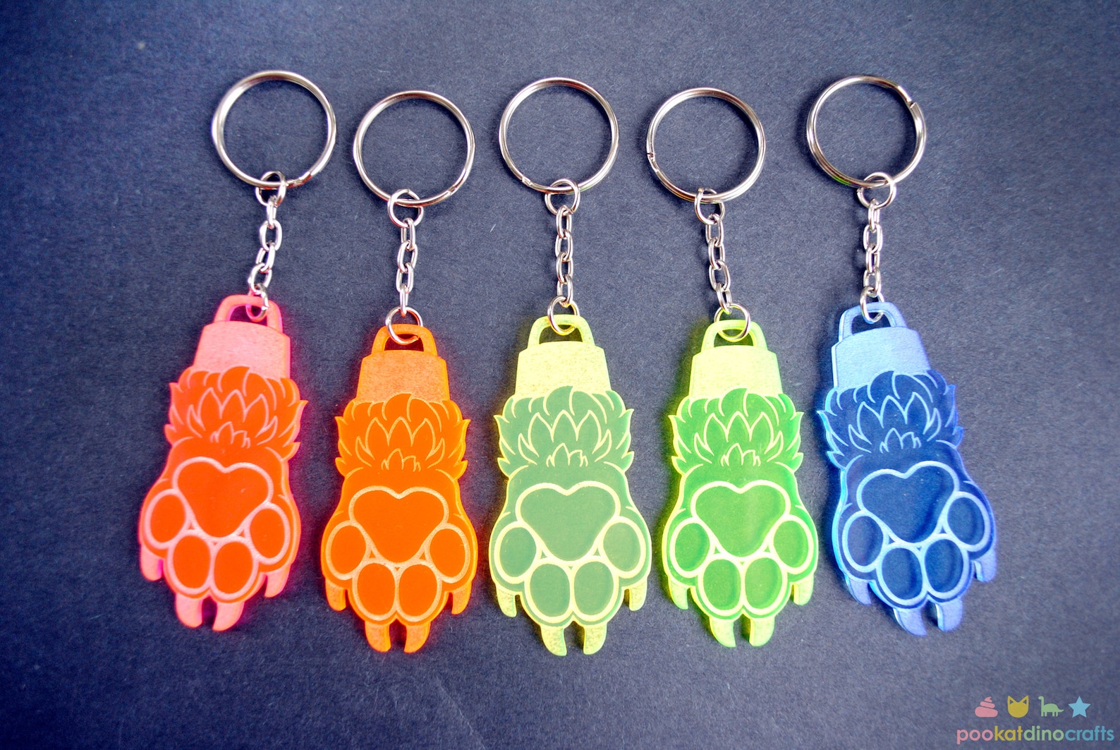 Mini Glow Paw Keychain / UV Glowing Furry Fandom Paws - Etsy