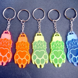Mini Glow Paw Keychain / UV Glowing Furry Fandom Paws - Etsy