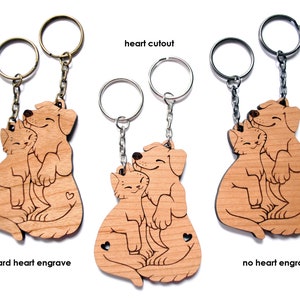 Dog and Cat Couple Keychains - Friendship or Relationship Matching ...