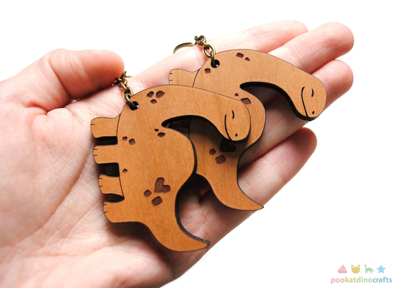 Dinosaur Interlocking Couple Keychains Friendship or - Etsy