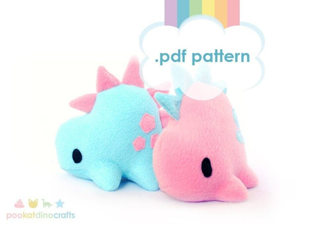 Dinosaur Plush Pattern - DIY Stegosaurus Digital Download Sewing ...