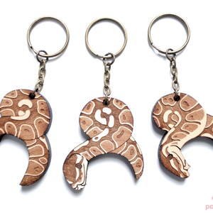 Interlocking Ball Python Trio Keychains - Family, Friendship, Poly ...