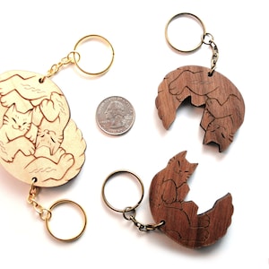 Interlocking Cat Couple Keychains - Friendship or Relationship Gift Set ...