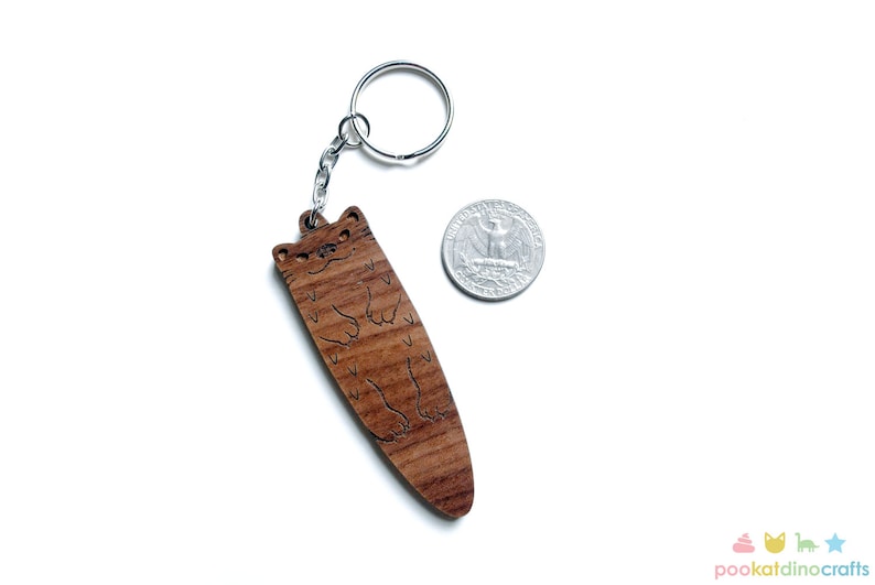 River Otter Wood Keychain - Etsy