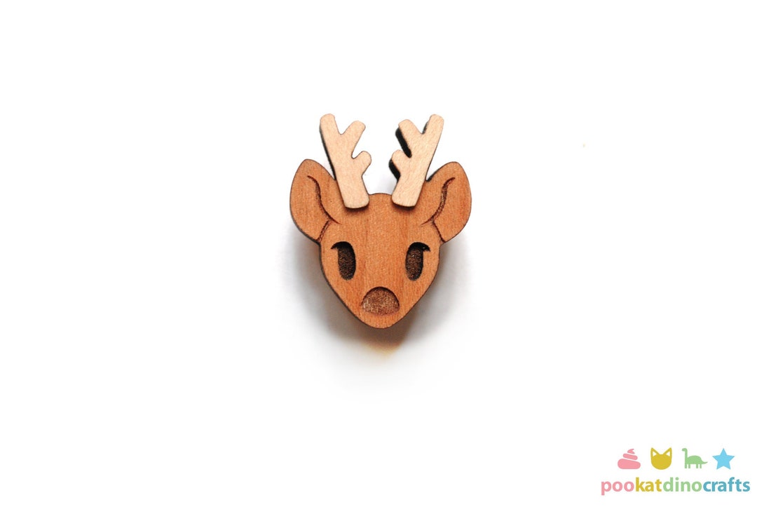 Cherry Wood Deer Pin / Magnet - Etsy