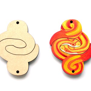 DIY Paint Your Own Interlocking Ball Python Snake Keychain Blank Wood Cutout - Etsy