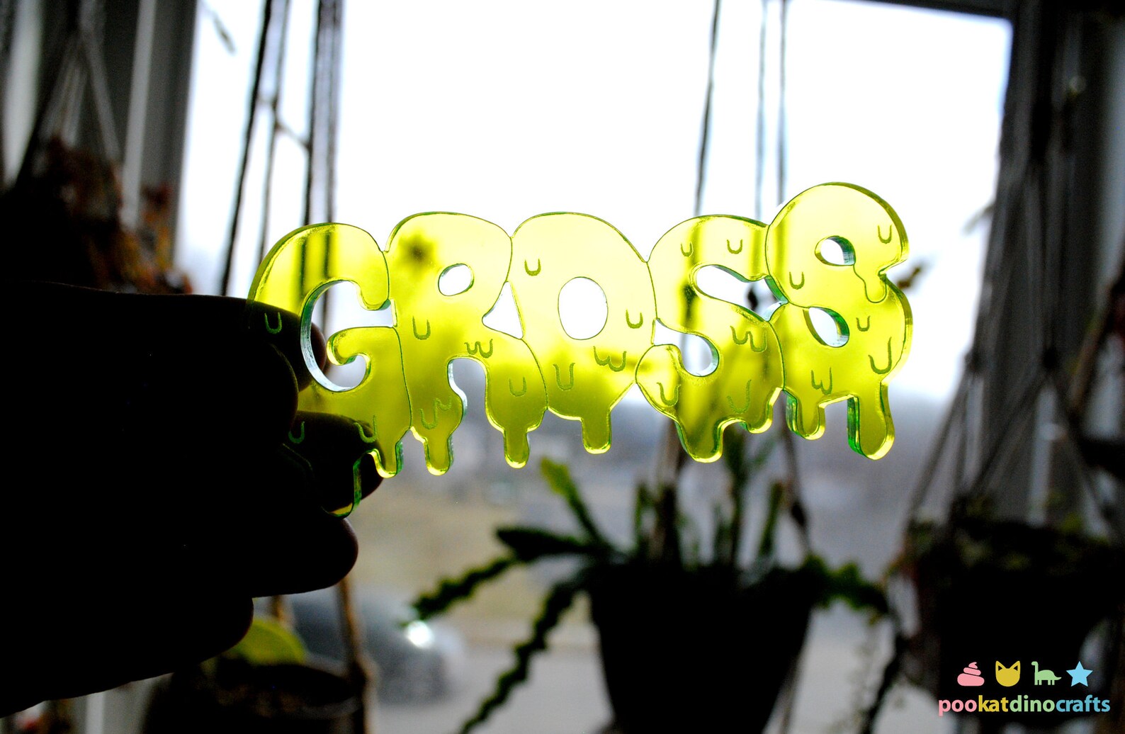 Gross Slime Word Typography Keychain - Etsy