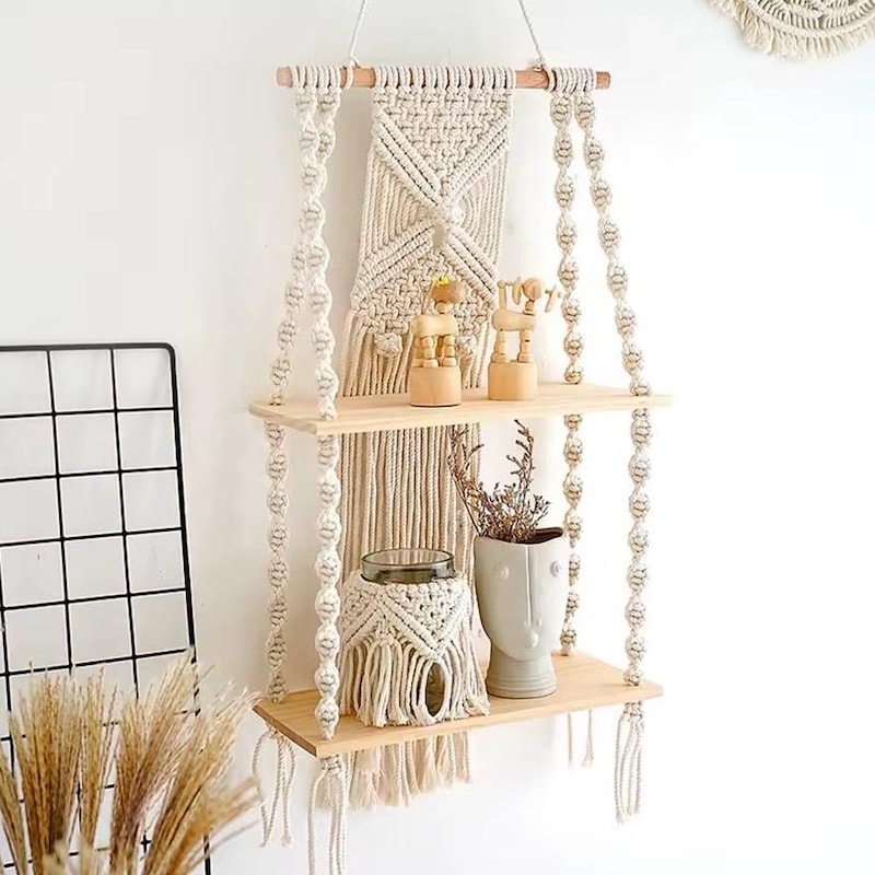 Macrame Bookshelf - Etsy