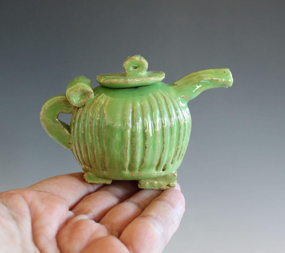 Miniature Pottery Teapot, Holds 2 Oz, Ceramic Teapot, Handmade Teapot ...