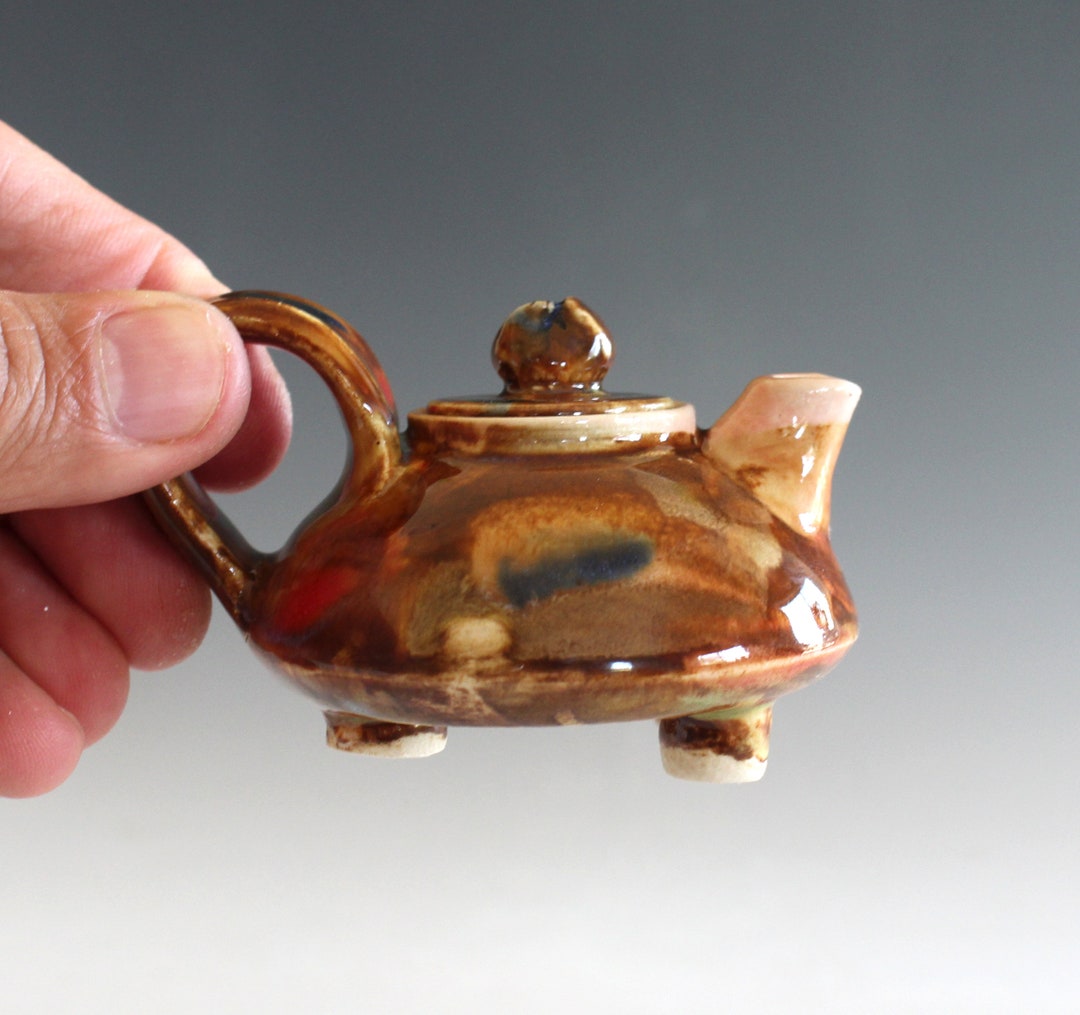 Miniature Pottery Teapot, Holds 1 Oz, Ceramic Teapot, Handmade Teapot ...