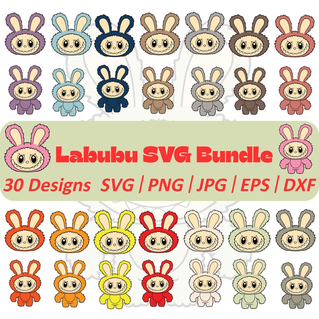 Labubu Designs Svg Png Bundle, Svg, Labubu Png Svg, Vector Digital File ...