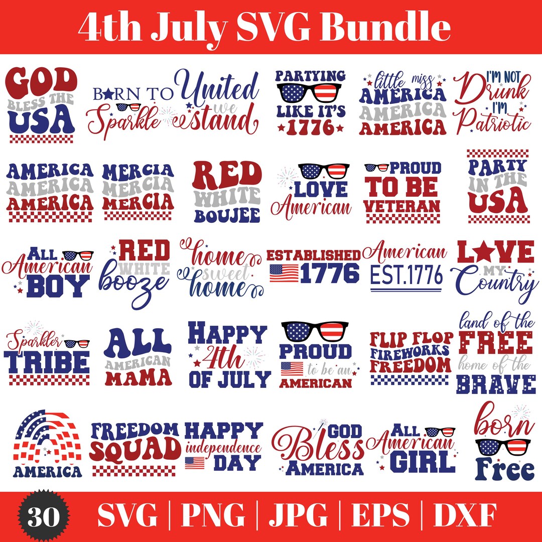 4th of July Svg Bundle, Independence Day SVG, 30 Designs, ,america Svg ...