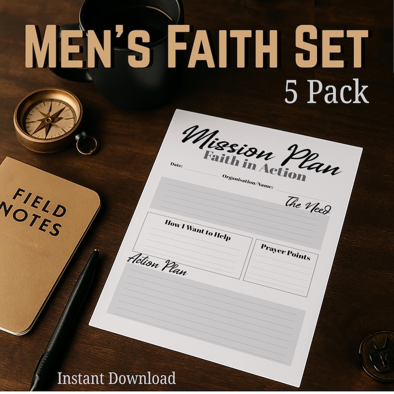 Printable Christian Journal for Men | Faith-based Devotional Planner ...