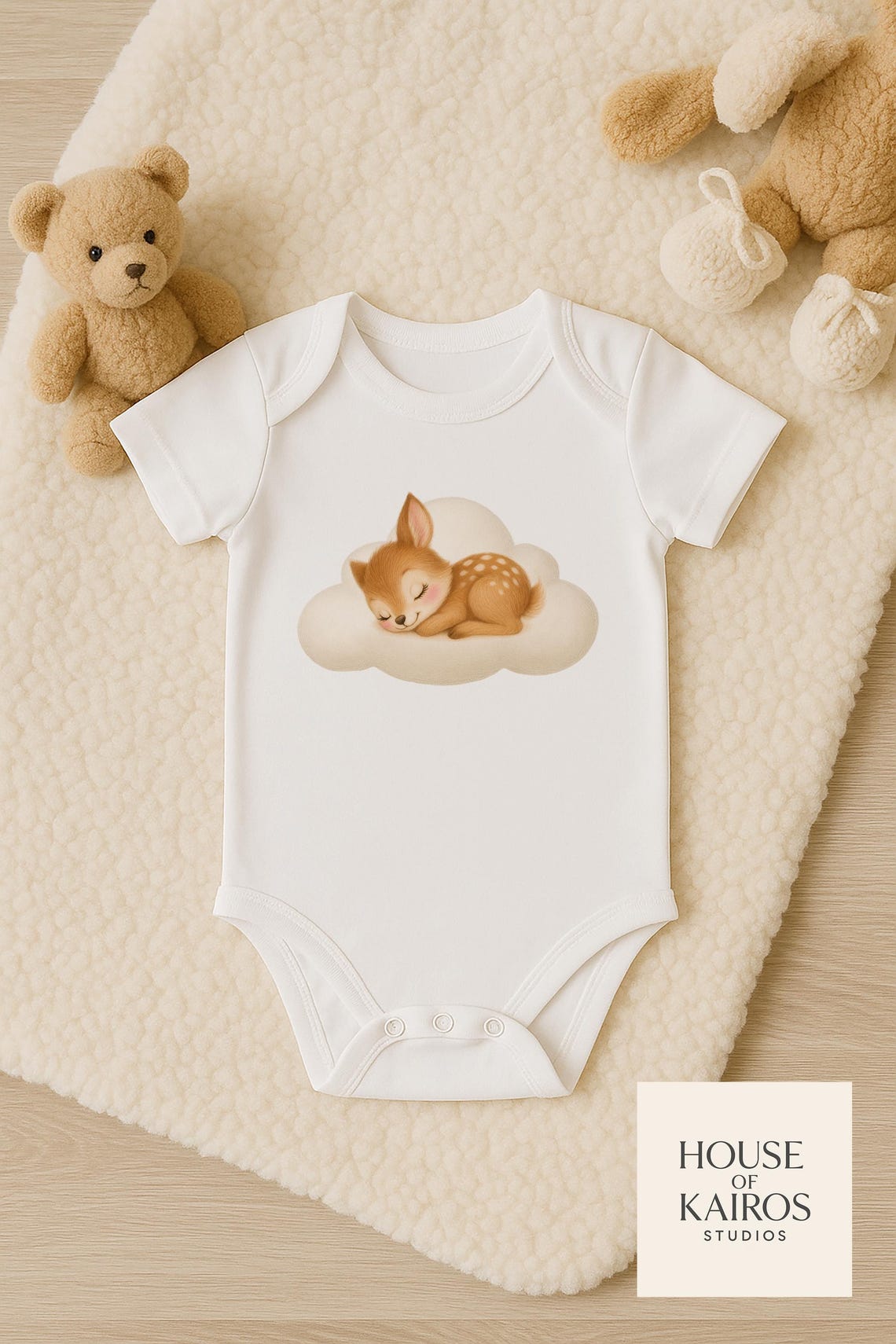 Sleepy Deer Cloud PNG: Woodland Nursery Clipart (digital Download, 300 ...