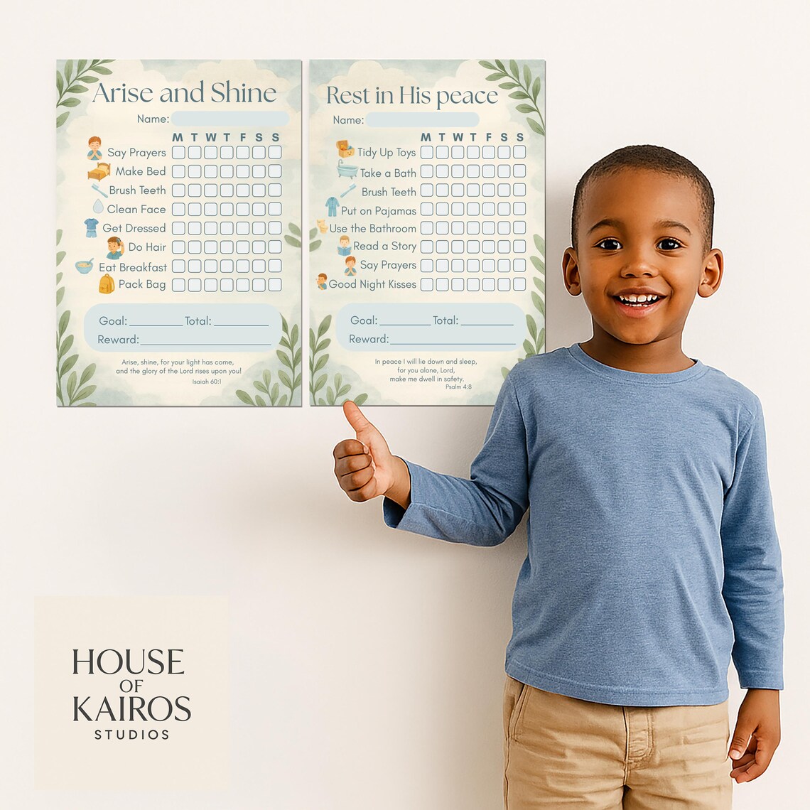 Christian Kids Routine Chart: Bible Verse Printable (digital Download ...