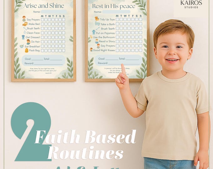 Christian Morning Routine Chart for Kids Printable Prayer Checklist for ...